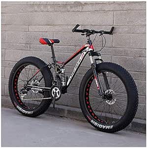 HJKLMNP 26 Inch Fat Tire Hardtail Mountain Bike Dual Suspension Frame ...