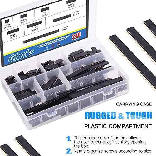 Snapklik.com : 240Pcs 254mm Straight Single Row PCB Board Female Pin ...