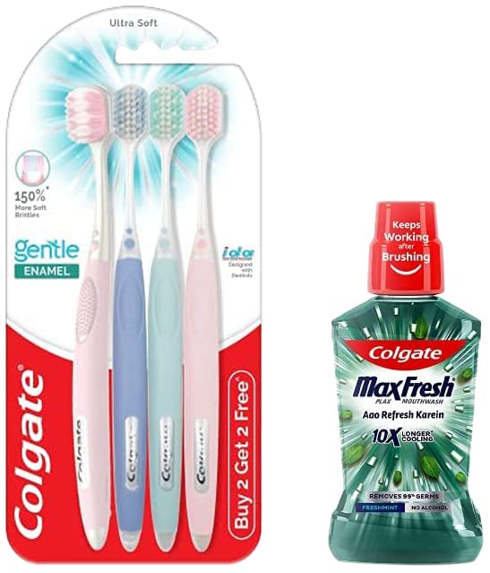 Buy Colgate Gentle Enamel Ultra Soft Bristles Manual Toothbrush for ...