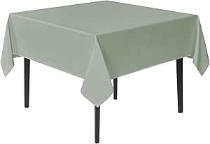 Amazon.com: sancua Square Tablecloths 85x85 Inch - Sage Green Fabric ...