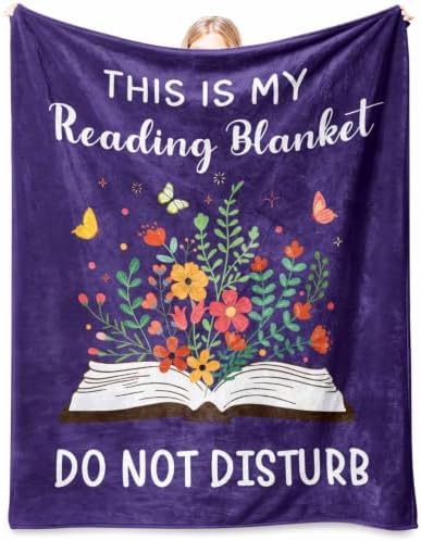 Amazon.com: Glydein Book Lovers Gifts for Women Men, Flannel Soft Book ...