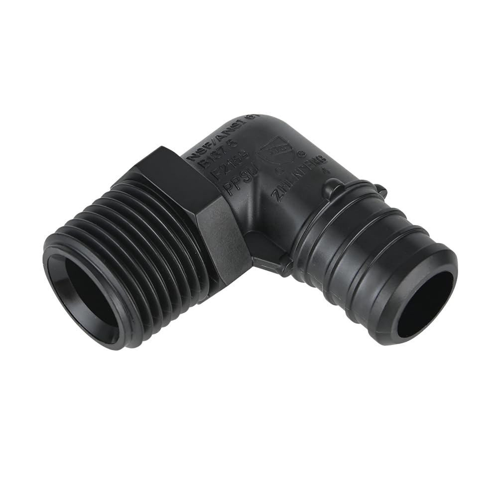 Snapklik.com : 5-Pack EFIELD Poly PPSU Barb Crimp 3/4" Pex X 1/2" Male ...