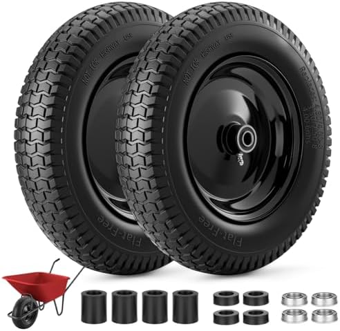 Amazon.com: 4.80/4.00-8" Flat-free Wheelbarrow Wheel and Tire - 14.5 ...