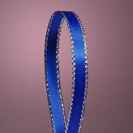 Amazon.com: Ribbli Royal Blue Satin Ribbon with Gold Edge,Double Faced ...