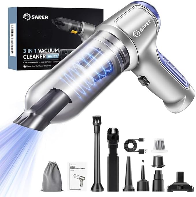Amazon.com - Saker Vacuum Cleaner Portable Cordless for Car 12000PA,3 ...