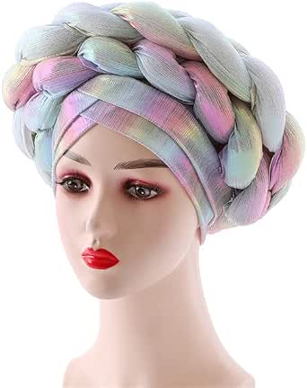 Amazon.com: African Double Braid Turbans for Women Auto Gele Headties ...