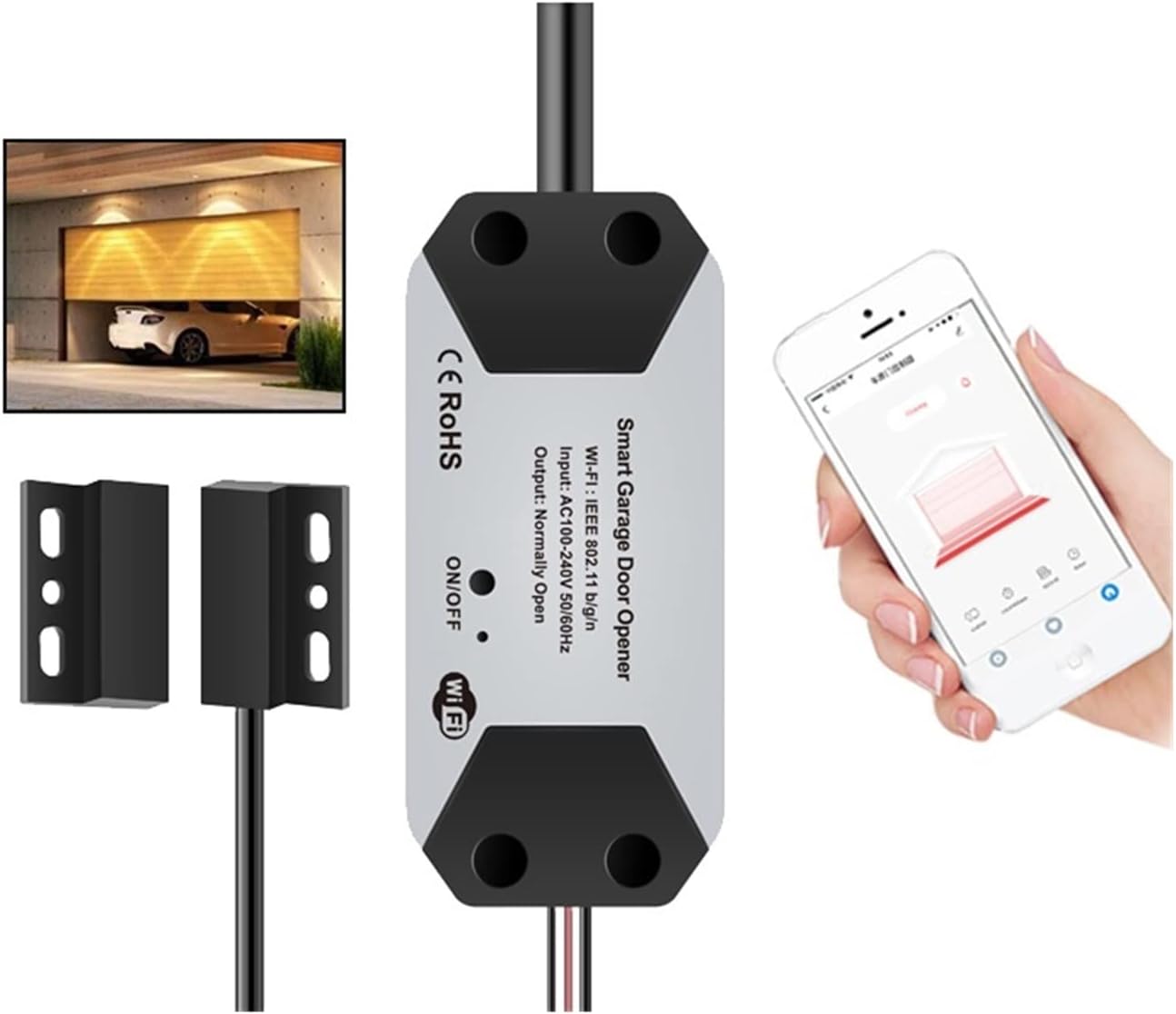 Amazon.com: Smart Garage Door Opener Tuya WiFi Garage Door Opener Smart ...
