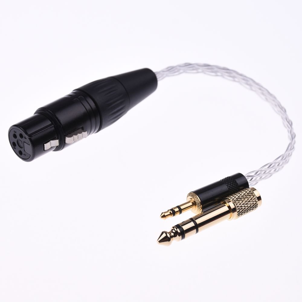 Buy GAGACOCC 4-pin XLR to 3.5mm 8 cores Flat Braid pcocc Silver Plated ...