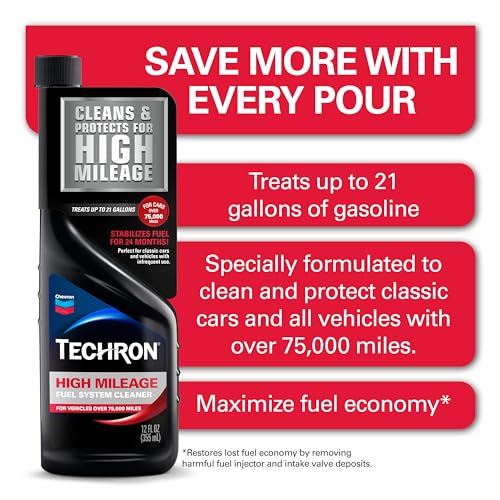 Chevron Techron High Mileage Fuel System Cleaner, 12 oz, Pack of 6 ...