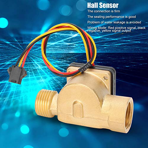Water Flow Sensor, Messing Gemaakt 0.3-10L/min DC3-24V Hall Effect ...