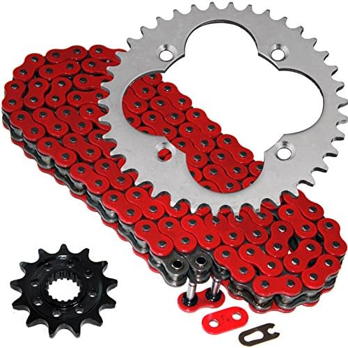 Amazon.com: Caltric Red O-Ring Drive Chain & Sprockets Kit Compatible ...