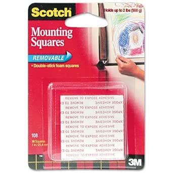 Scotch : Precut Foam Mounting 1 Squares, Double-Sided, Removable, 16 ...
