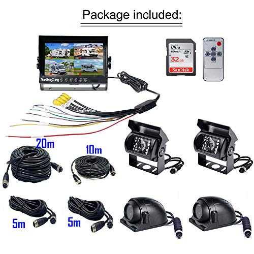 Buy HD 1080P Backup Camera 9" Monitor DVR Kit,4 x IR Night Vision Front ...