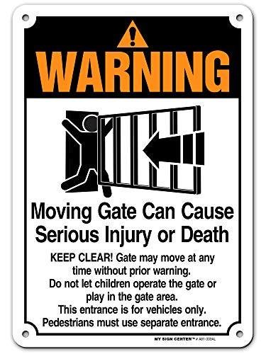 Amazon.com: Warning Moving Gate Sign Automatic Sliding Gate for ...