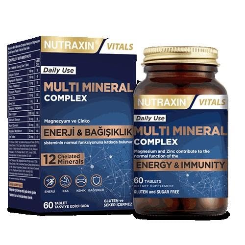 NUTRAXİN Multi Mineral Complex 60 Tbl - Magnezyum Kalsiyum Çinko Demir ...