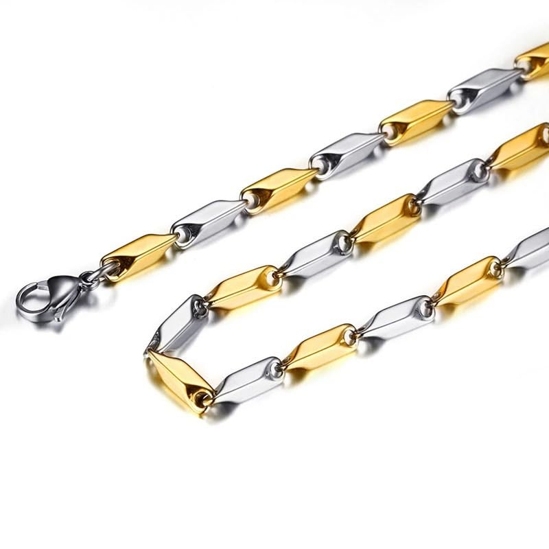 Buy instaZONE™ Gold Silver Color Stainless Steel Rice Chain for Men and ...