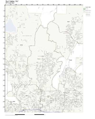 Amazon.com : ZIP Code Wall Map of Sun Valley, NV ZIP Code Map Not ...