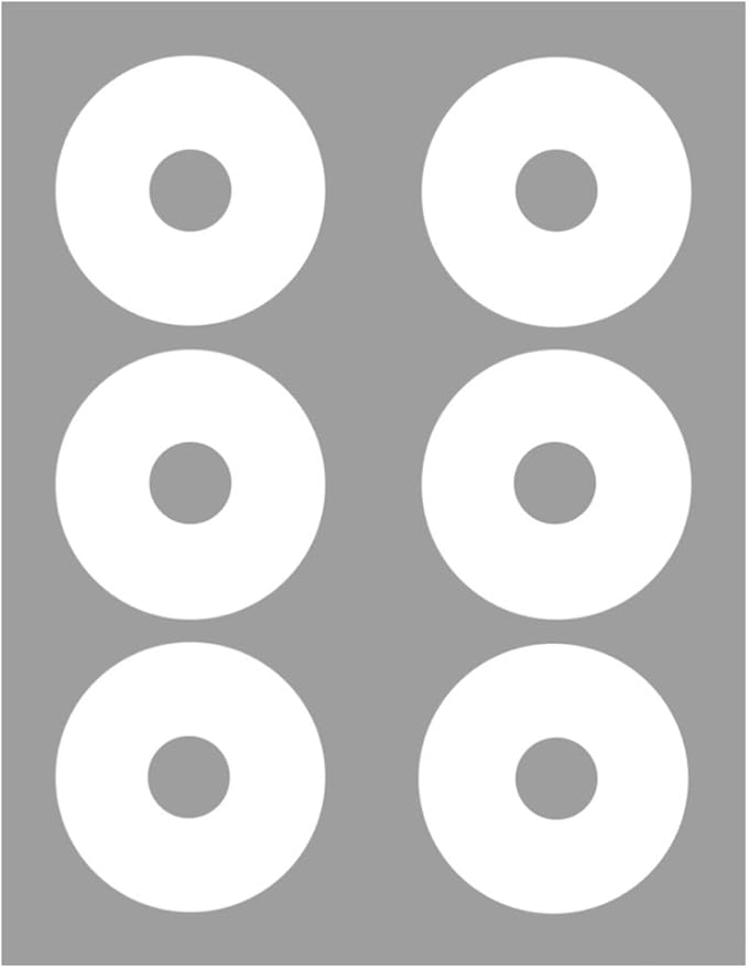 Amazon.com : Labels Laser/inkjet Matte White Mini Cd Label (50 Sheets ...