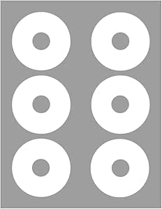 Amazon.com : Labels Laser/inkjet Matte White Mini Cd Label (50 Sheets ...