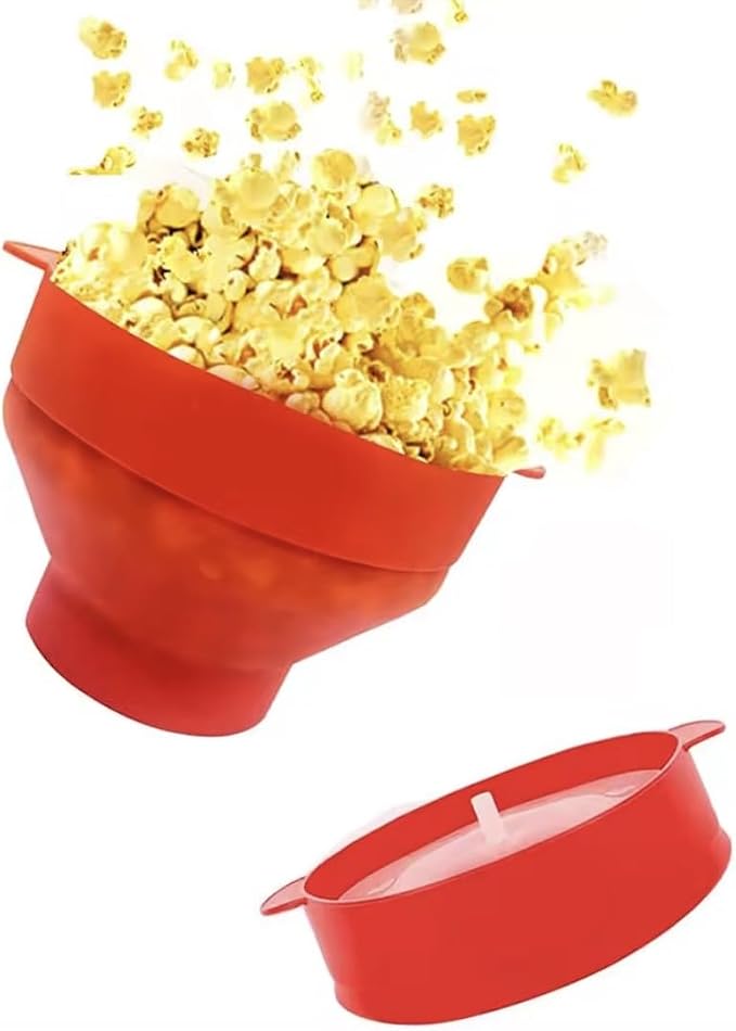 Amazon.com: Microwave Silicone Popcorn Maker Bowl (Red), pop corn ...