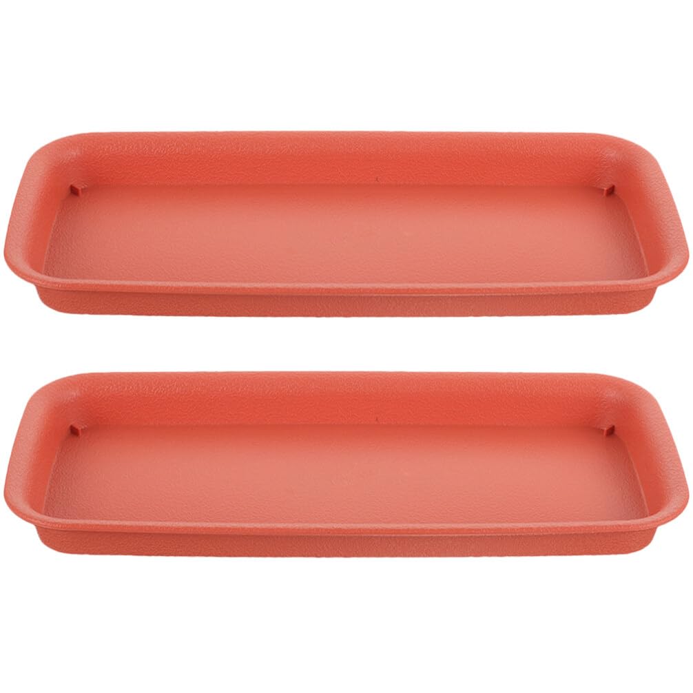 Yardwe 2pcs Rectangular Plastic Plant Saucers Tray Flower Pot Drip Tray ...