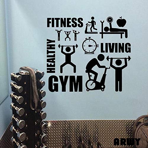 ARWY® Gym Wall Stickers Gymnasium Healthy Wall Art Fitness Room ...