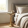Amazon.com: Small Round Gold Side Table by Objet D’Art, Accent, End ...