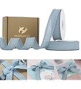 Amazon.com: HUIHUANG Blue Burlap Wired Ribbon 2.5 inch Burlap Ribbon ...
