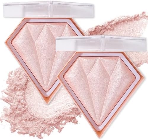 Amazon.com: IONSGAKO 2PCS Fairy Pink Highlighter Makeup Palette Face ...