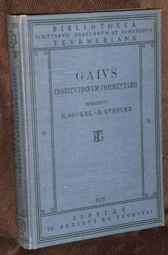 Amazon.com: GAI [GAIUS] INSTITUTIONUM COMMENTARII QUATTOR. Separatim Ex ...
