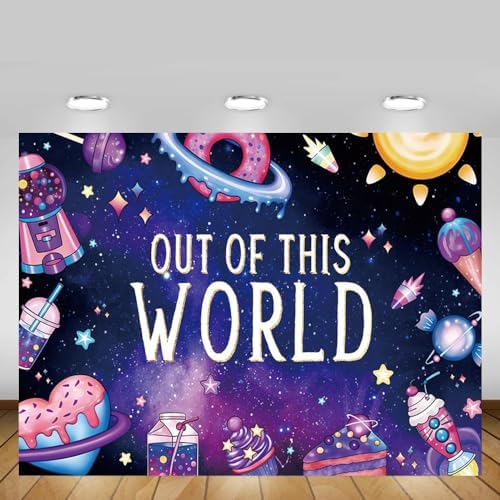 Amazon.com : MEHOFOND Cosmic Galaxy Birthday Backdrop Out of This World ...