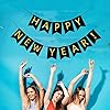 Amazon.com: FECEDY Happy New Year Banner Black Bunting with Gold ...