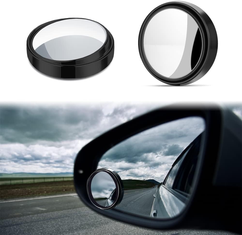 AAKICHI 2 pcs Blind Spot Mirrors, 2" Round HD Glass Convex 360 Wide ...