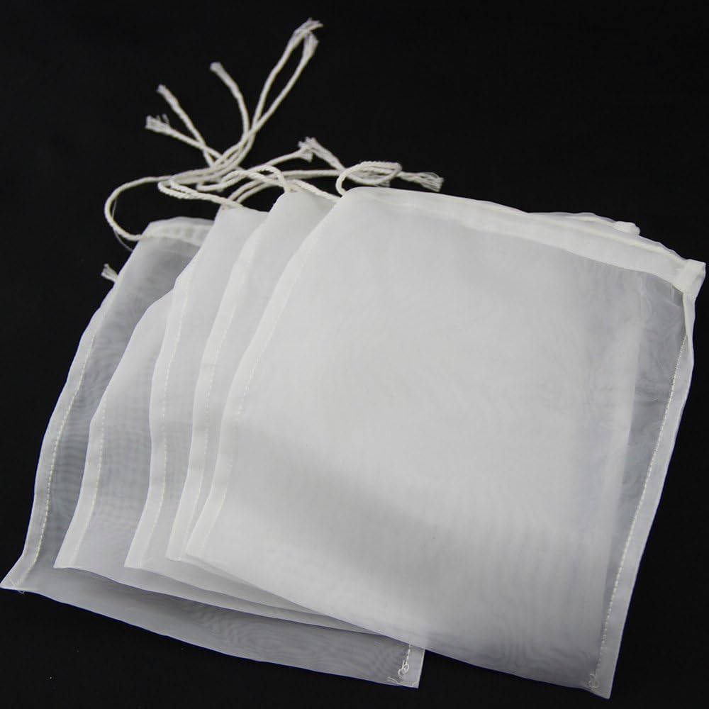 Amazon.com: 5 Pcs White Nylon Straining Bag - Fine Mesh - Homebrew Beer ...