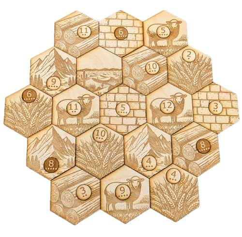 Amazon.com: Resource Hexes/Tiles | Laser Etched Natural Wood ...