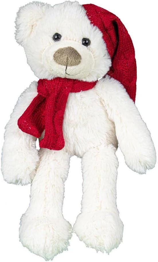 Amazon.com: Enesco Kalidou Holiday Teddy Bear with Red Hat and Scarf ...