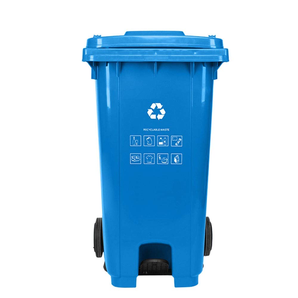 Za Plastic Trash Can With Lid Outdoor Yard Waste Recycle | Desertcart INDIA