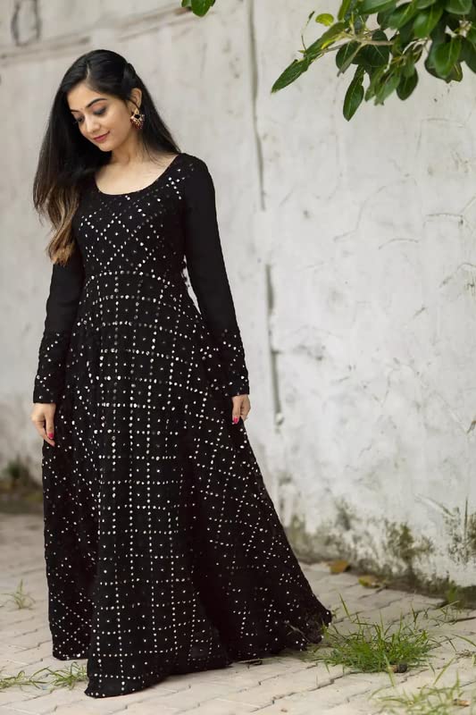 Buy Amouk Fashion Women's Georgette Solid Pettern Full Sleeve Stitched ...