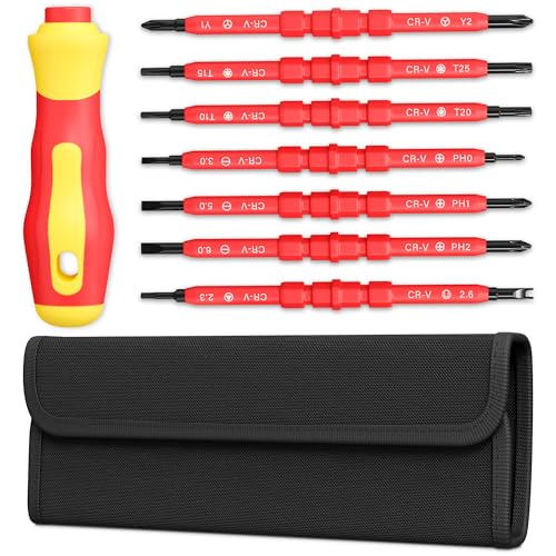 Amazon: Insulated Screwdriver Set - 14 Tips (3 Crosshead, 3 Slotted, 4 ...