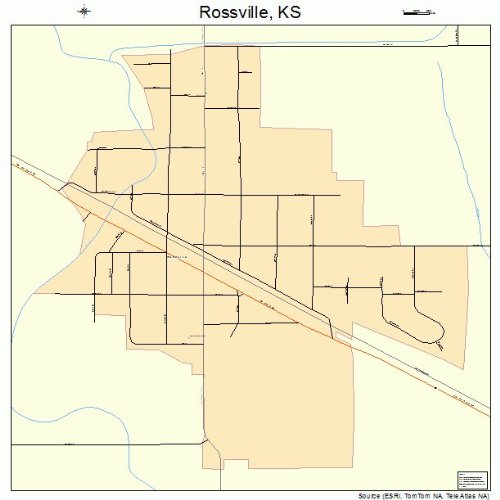 Amazon.com: Large Street & Road Map of Rossville, Kansas KS - Printed ...