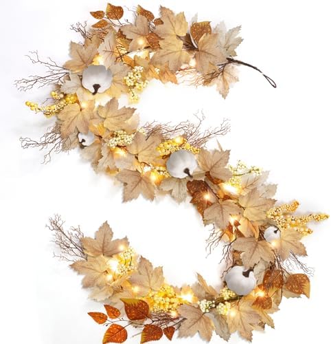 Amazon.com: Fall Decor - Fall Garland - 6Ft Autumn Maples Leaf Pumpkin ...