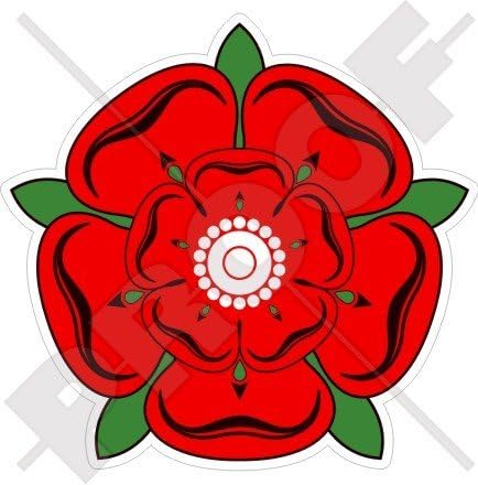 RED Rose of Lancaster England UK Lancashire 100mm (4") Vinyl Bumper ...