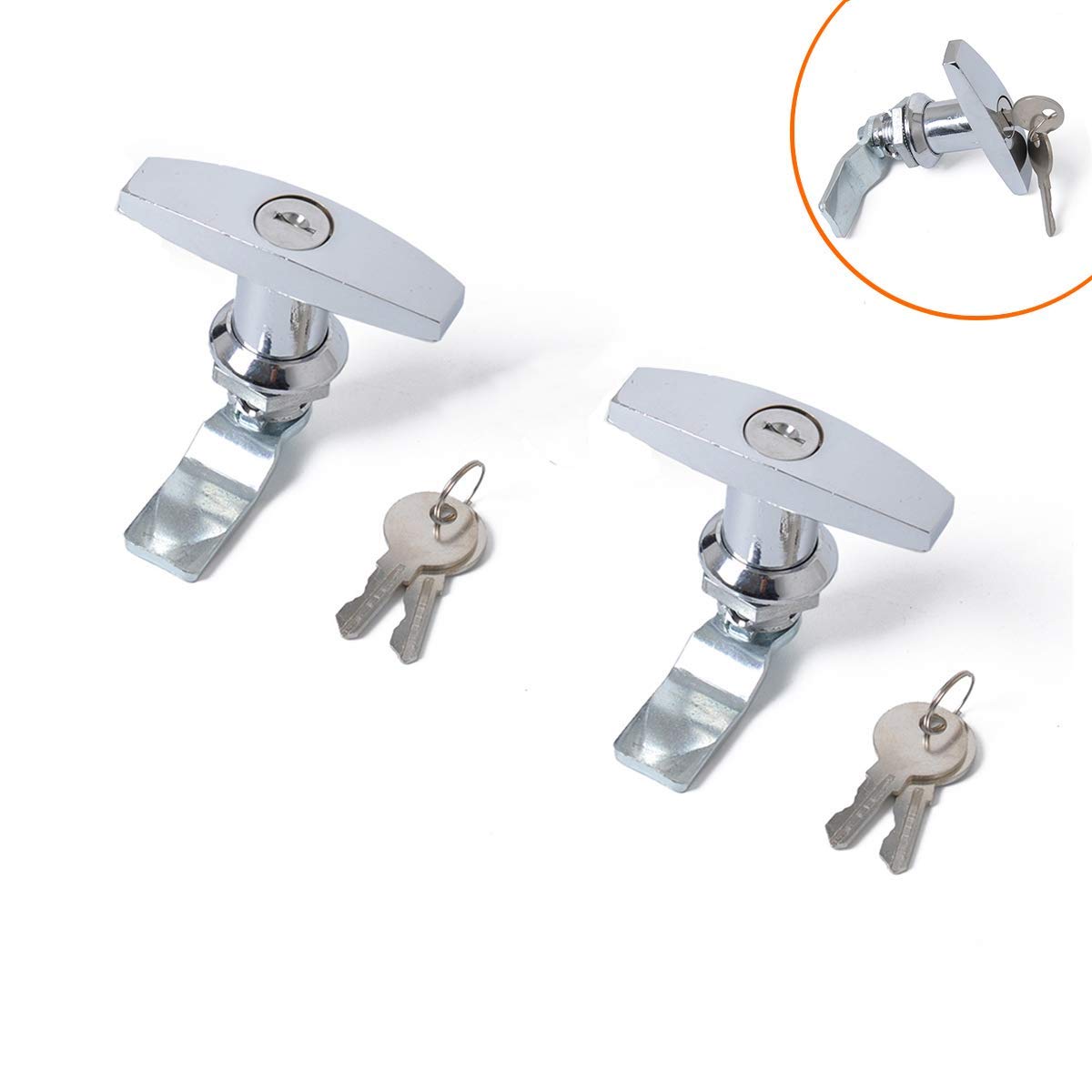 Buy MASO 2x T-Handle Door Lock Latch Truck Cap Camper Trailer Cabinet T ...