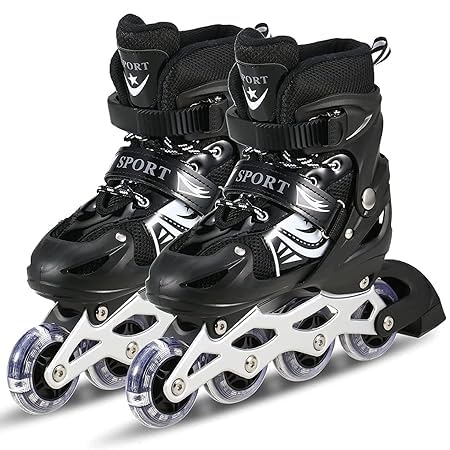 SR Brothers 4 Wheel Inline Skates Skating Shoes for Boys and Girls Age ...