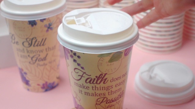 Watch Floral Disposable Coffee Cups with Lids Bible Verse Paper on ...