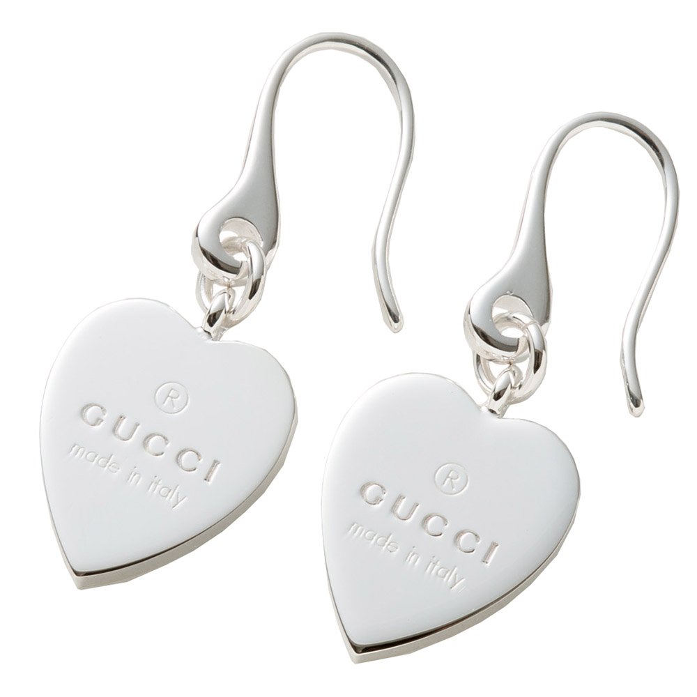 Amazon.co.jp: グッチ GUCCI ピアス レディース ハートプレート TRADEMARK HEART PIERCE シルバー ...