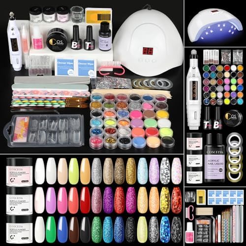 Amazon.com: Acrylic Nail Kit With Drill And U V Light Full Nail Kit Set ...