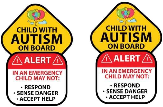 Amazon.com - LD - 2-Pack Child with Autism On Board Autism Awareness ...