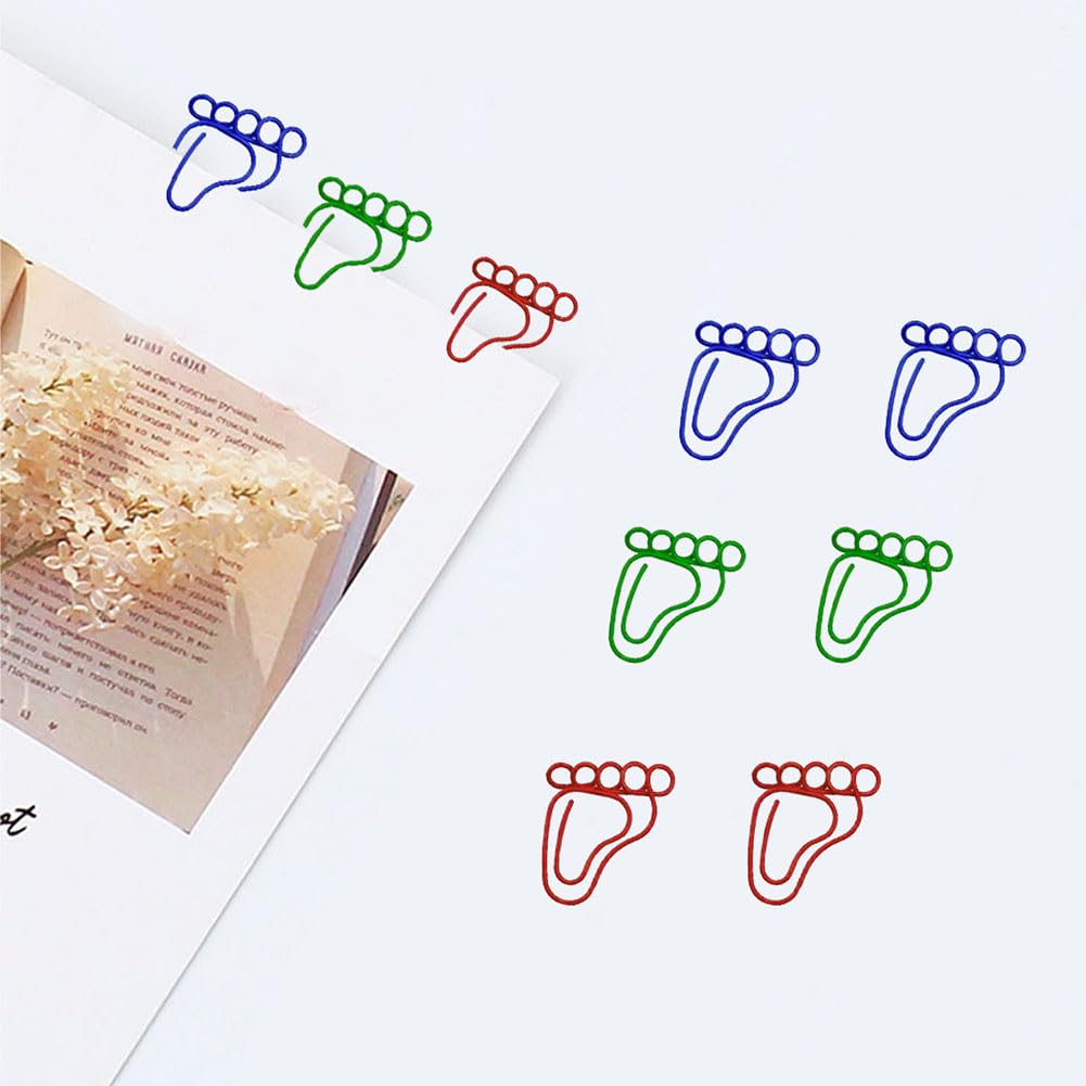 Snapklik.com : 100 PCS Footprint Shape Paper Clips, Assorted Colored ...