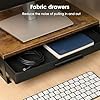 Amazon.com: ARCOBIS Wooden Monitor Stand with Fabric Drawer, Metal ...